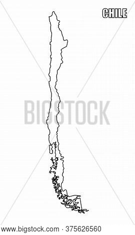 Chile Outline Map Vector & Photo (Free Trial) | Bigstock