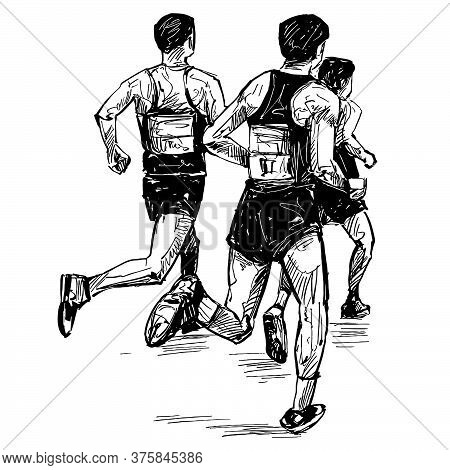 Drawing Running Vector & Photo (Free Trial) | Bigstock