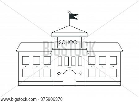 School Outline Stroke Vector & Photo (Free Trial) | Bigstock