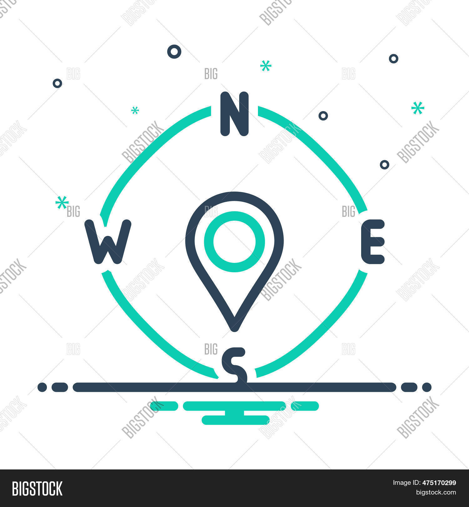 Mix Icon South Compass Image & Photo (Free Trial) | Bigstock