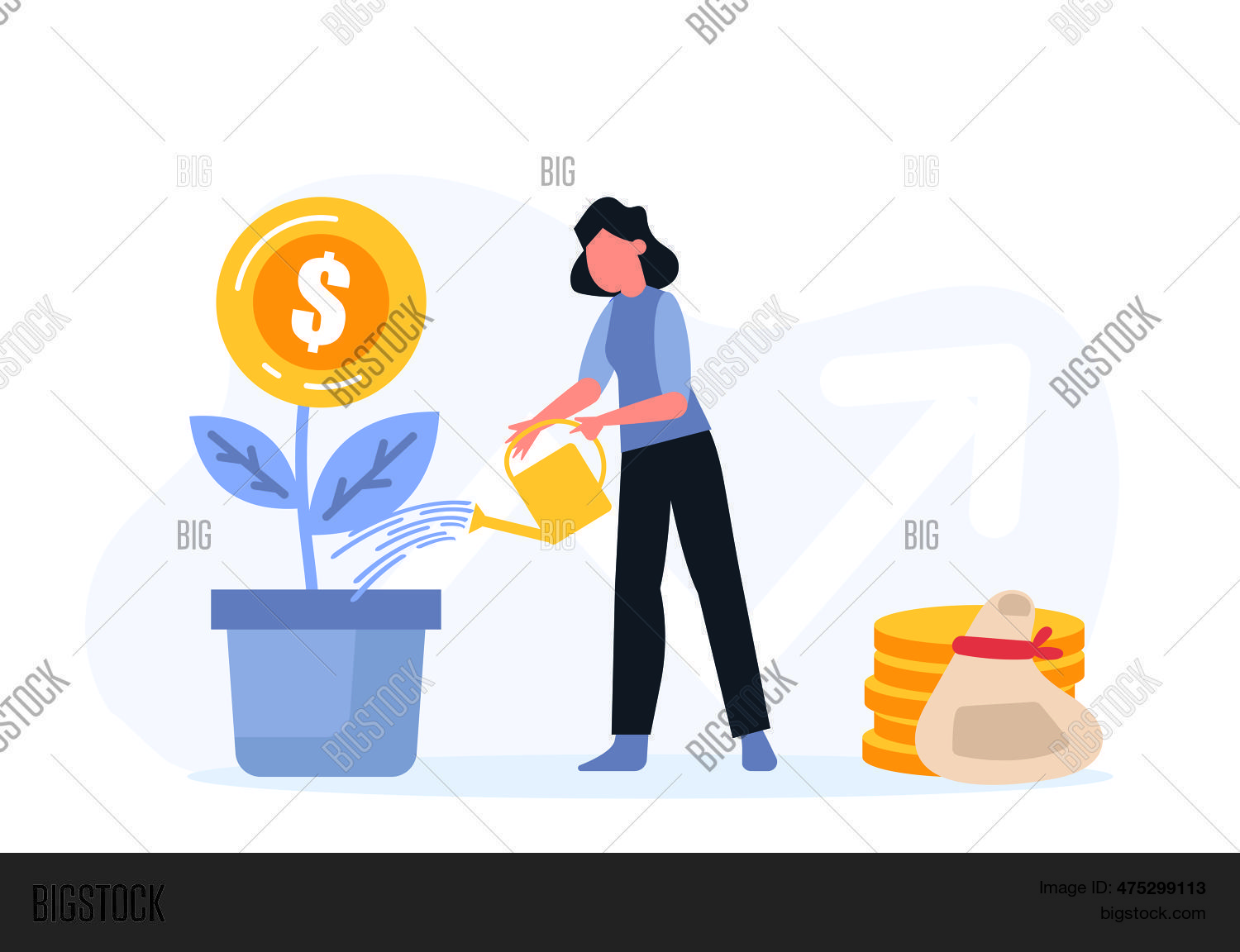 Woman Watering Golden Vector & Photo (Free Trial) | Bigstock