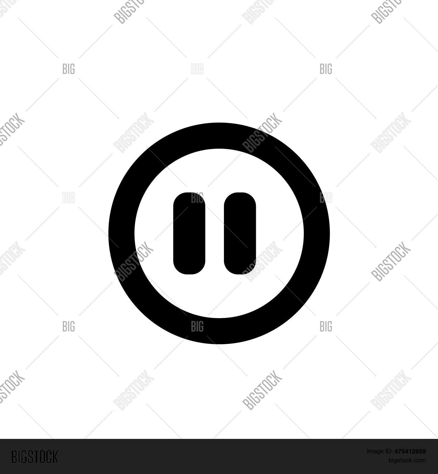 Circular Pause Button Vector & Photo (Free Trial) | Bigstock