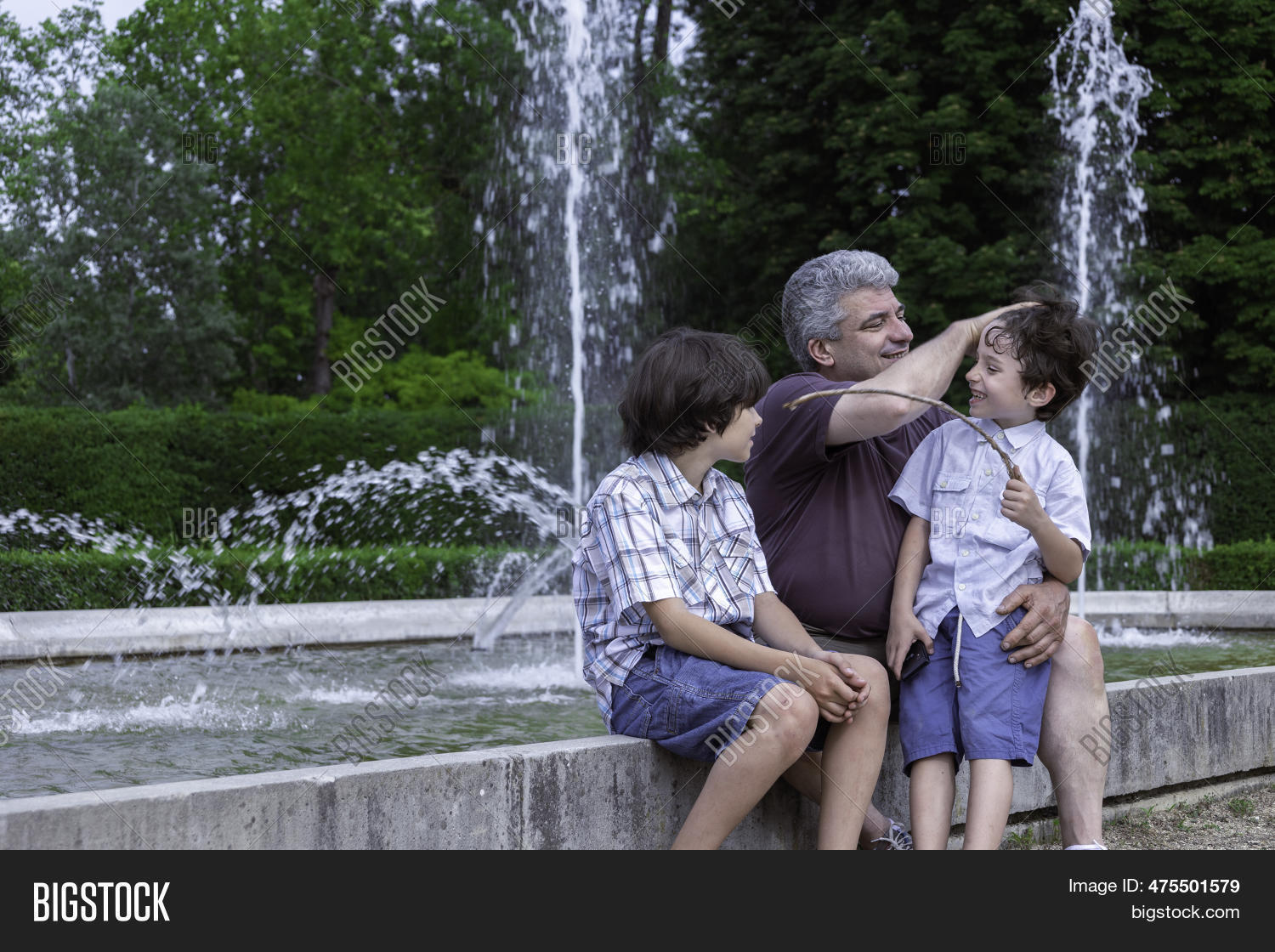 Dad Two Sons Relaxing Image & Photo (Free Trial) | Bigstock