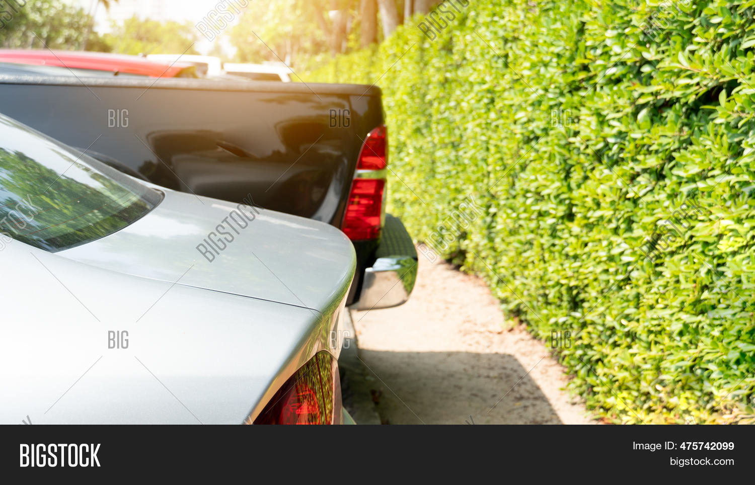 Rear Side Car Parking Image & Photo (Free Trial) | Bigstock