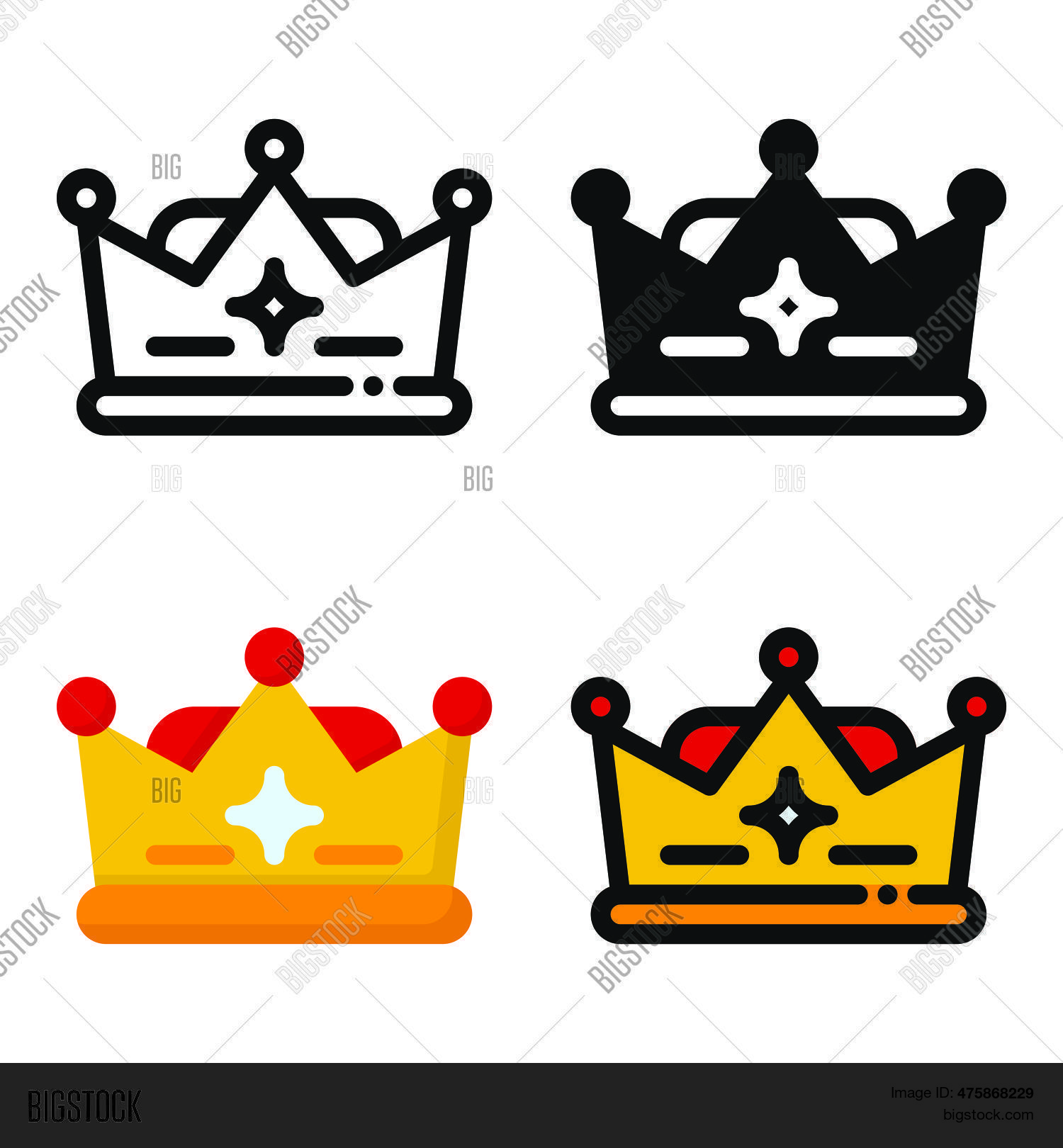 Crown Icon Set. Vector & Photo (Free Trial) | Bigstock