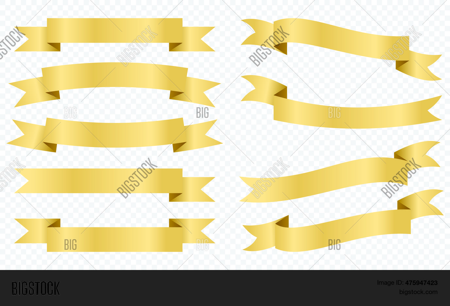 Golden Ribbons Labels Vector & Photo (Free Trial) | Bigstock