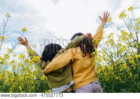 Back View Two Children Image & Photo (Free Trial) | Bigstock