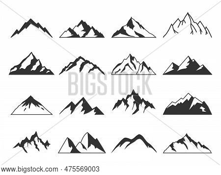Set Mountains Shapes Vector & Photo (Free Trial) | Bigstock