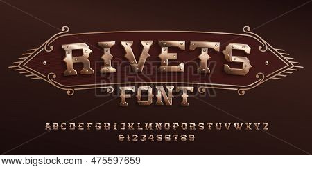 Rivets Alphabet Font Vector & Photo (Free Trial) | Bigstock