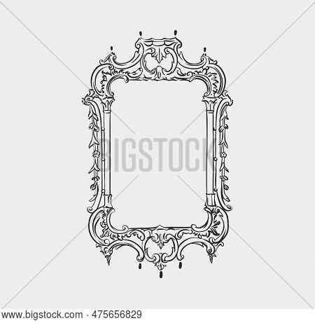 Hand Mirror Frame Drawing