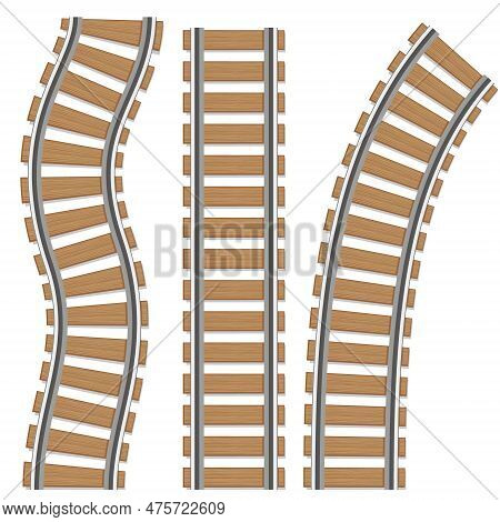 Set Railway Tracks. Vector & Photo (Free Trial) | Bigstock