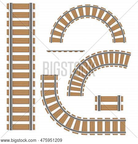 Set Railway Tracks. Vector & Photo (Free Trial) | Bigstock