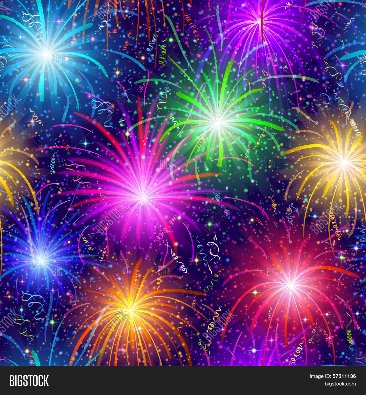 Fireworks, Seamless Vector & Photo (Free Trial) | Bigstock