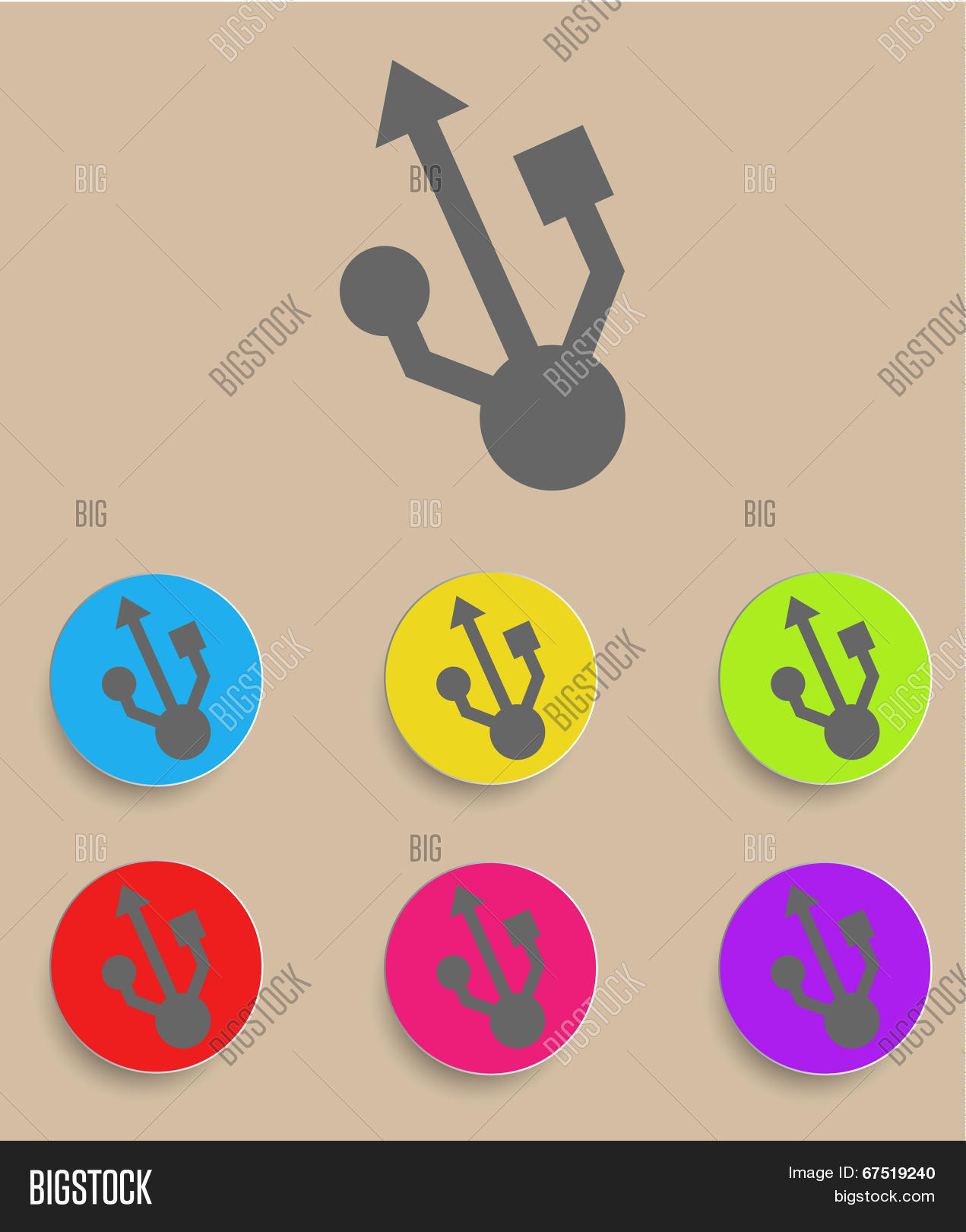 Usb Symbol - Flat Vector & Photo (Free Trial) | Bigstock