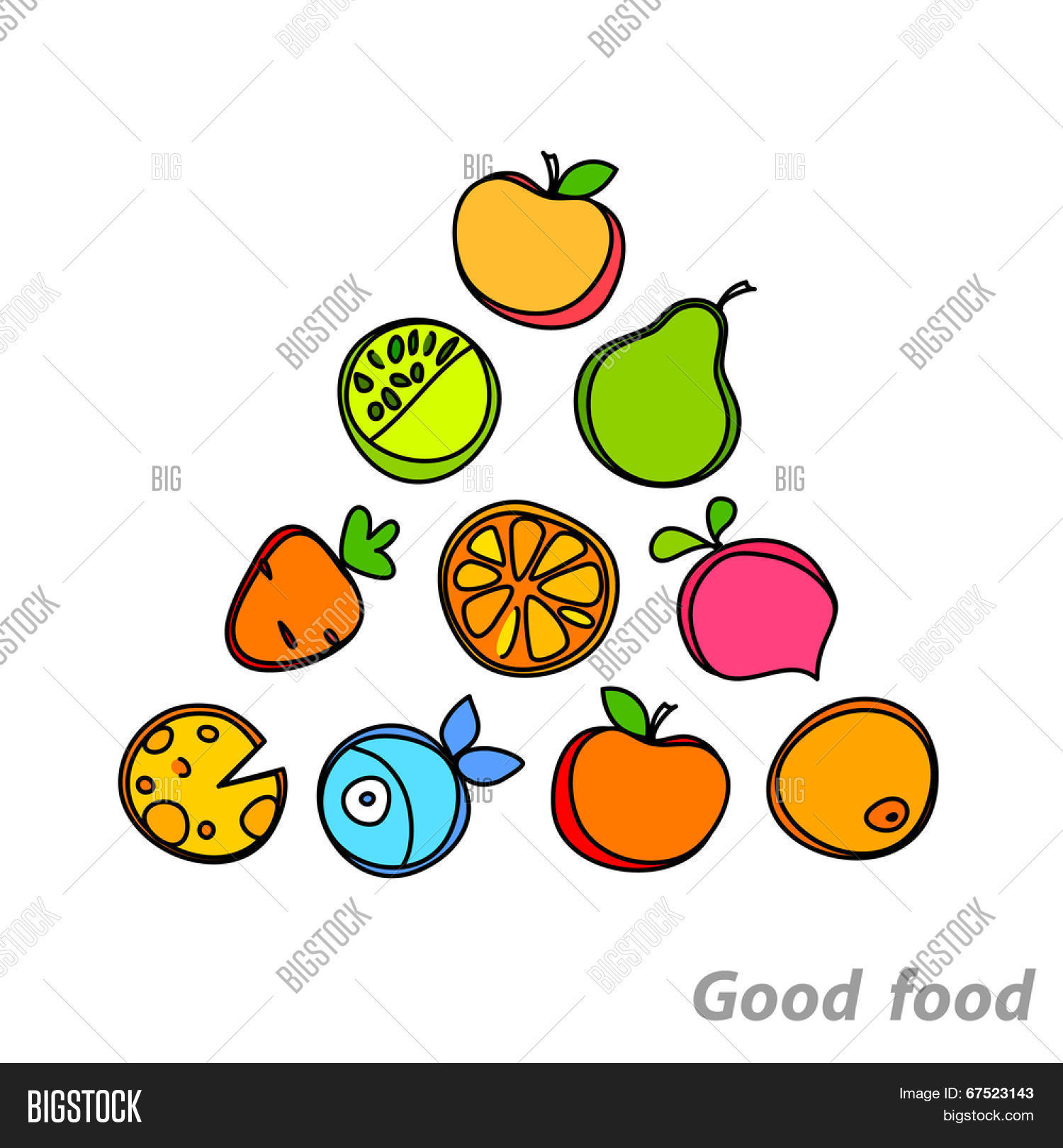 Healthy Food Pyramid Vector & Photo (Free Trial) | Bigstock