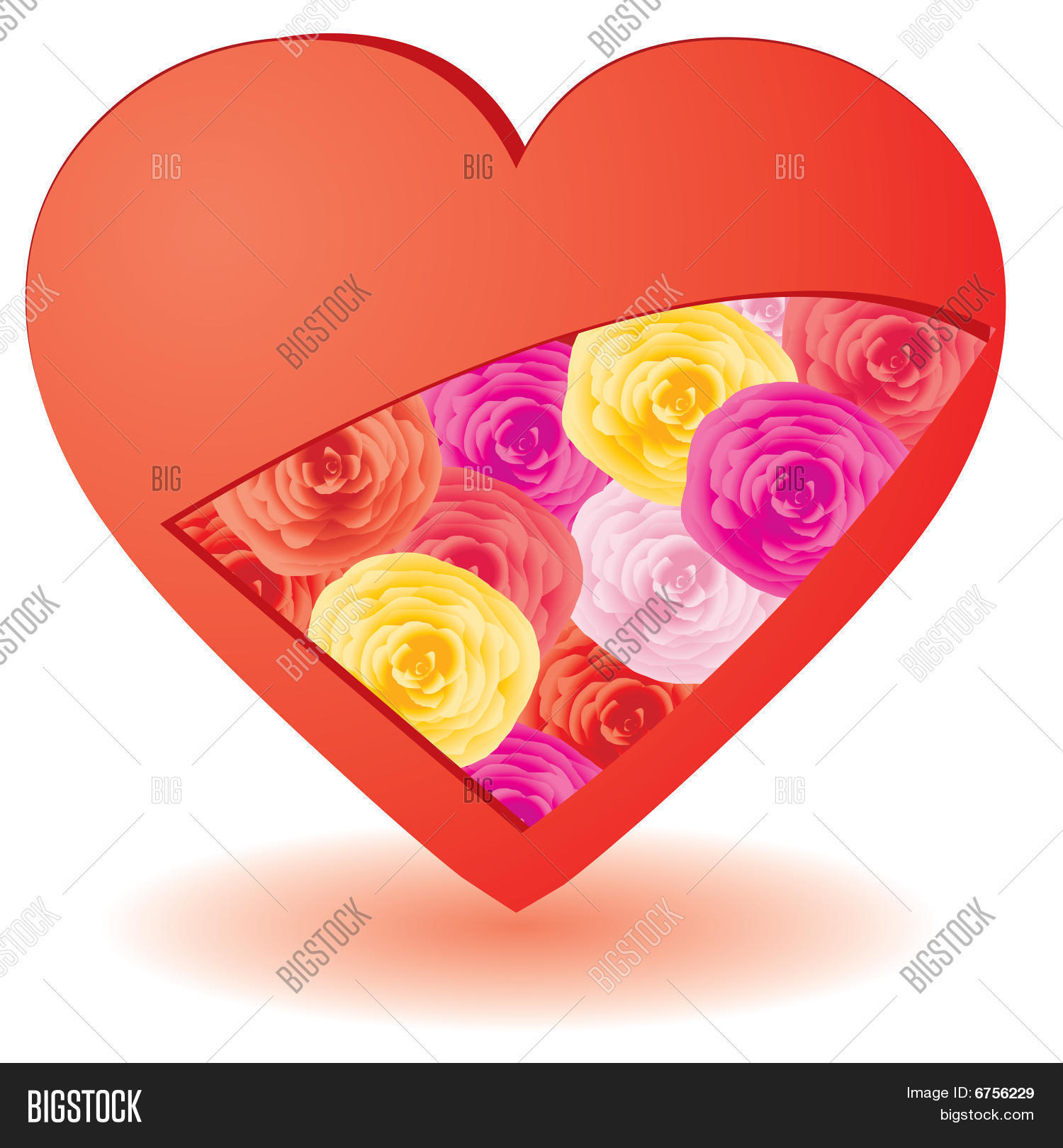 Heart Flowers Inside Vector & Photo (Free Trial) | Bigstock
