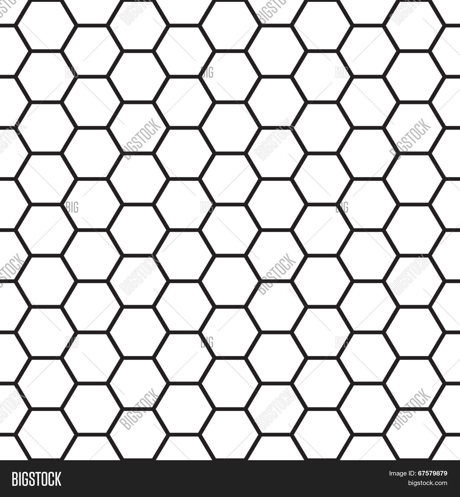 Black White Bee Cells Vector & Photo (Free Trial) | Bigstock