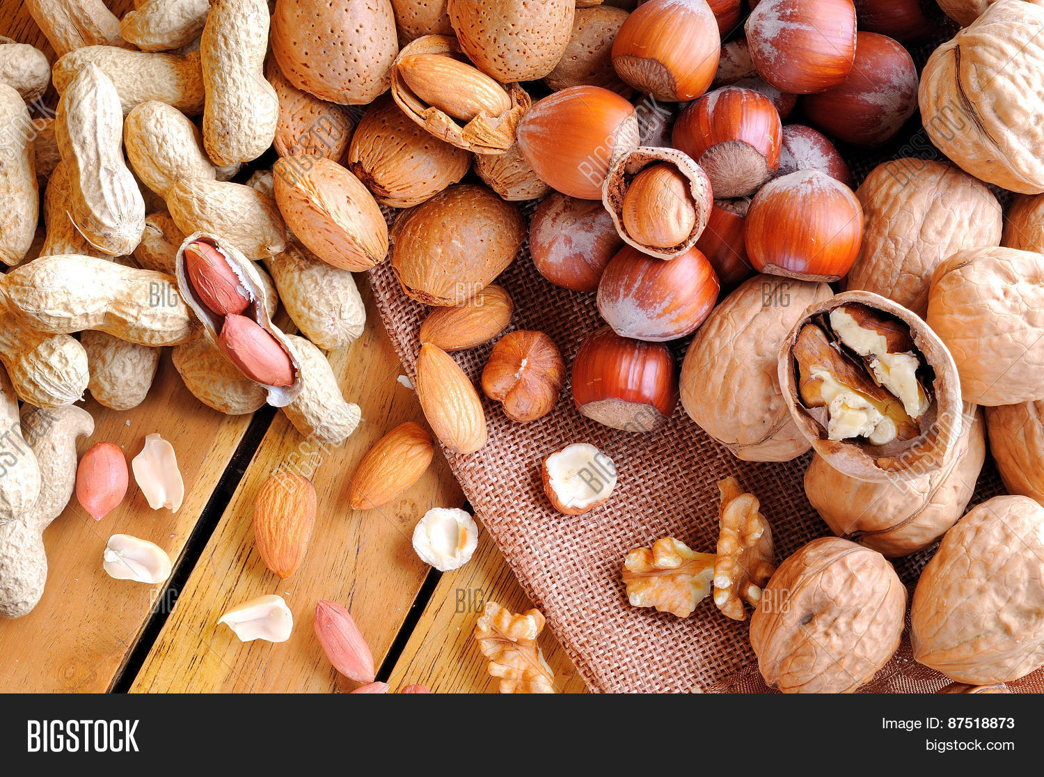 Tasty Nuts On Wooden Image & Photo (Free Trial) | Bigstock