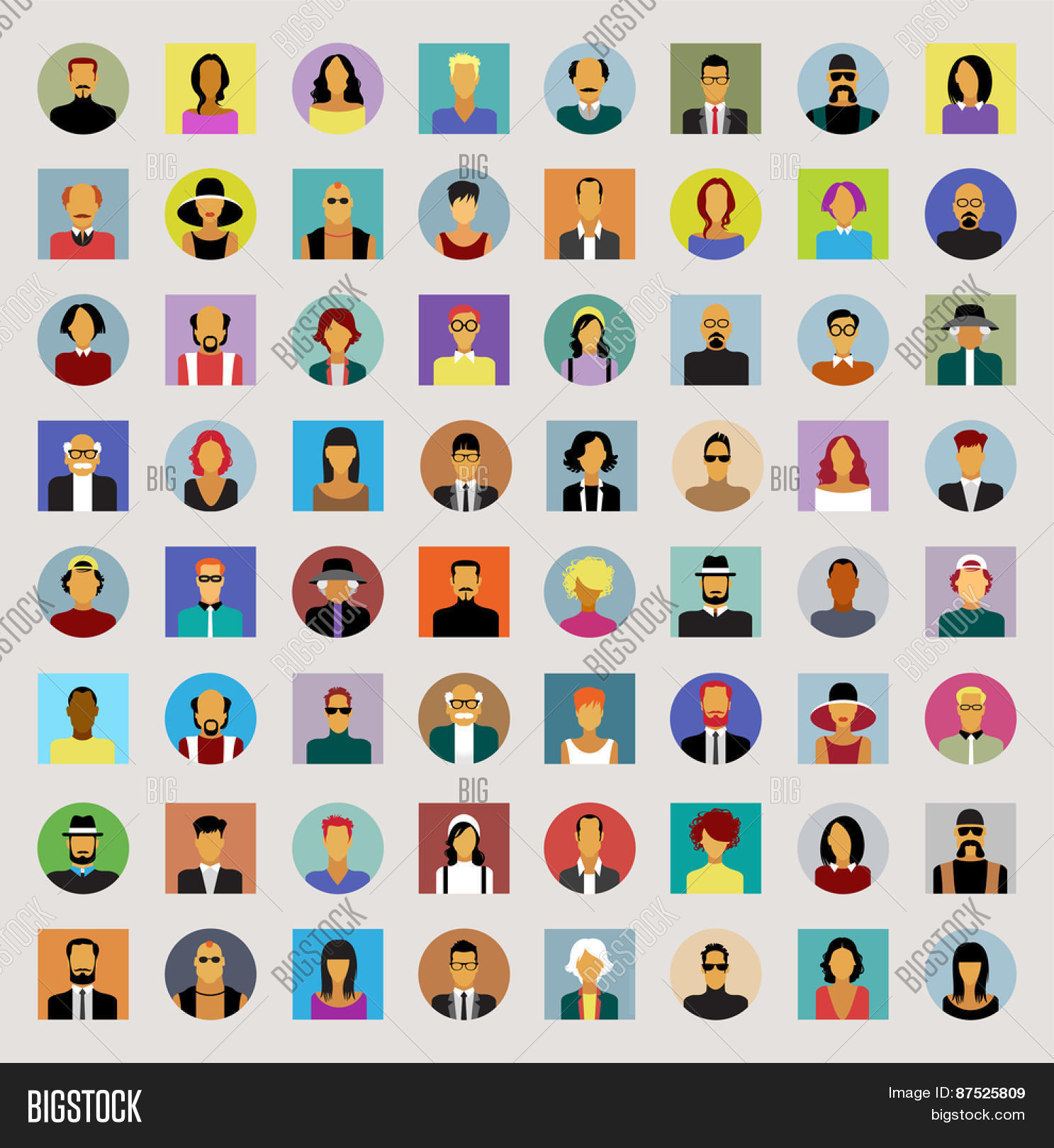 Set Avatars People. Vector & Photo (Free Trial) | Bigstock