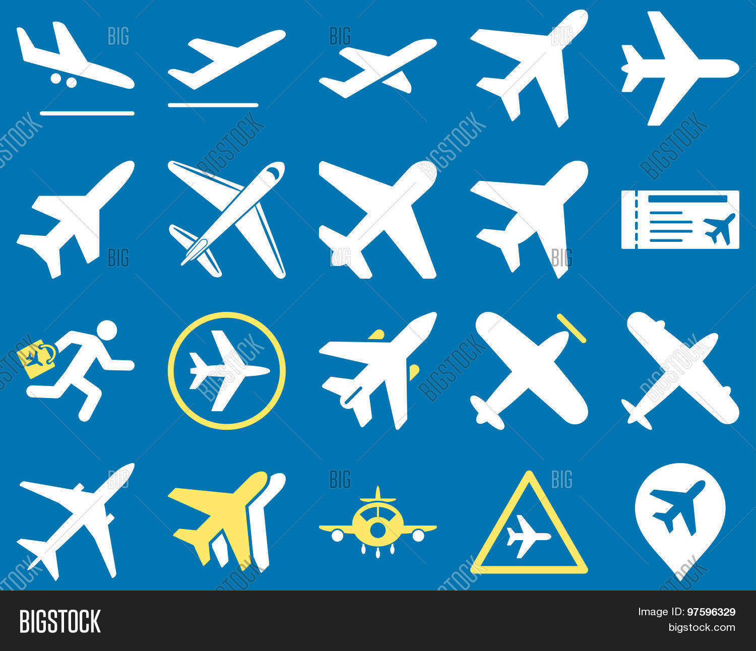 Aviation Icon Set Vector & Photo (Free Trial) | Bigstock