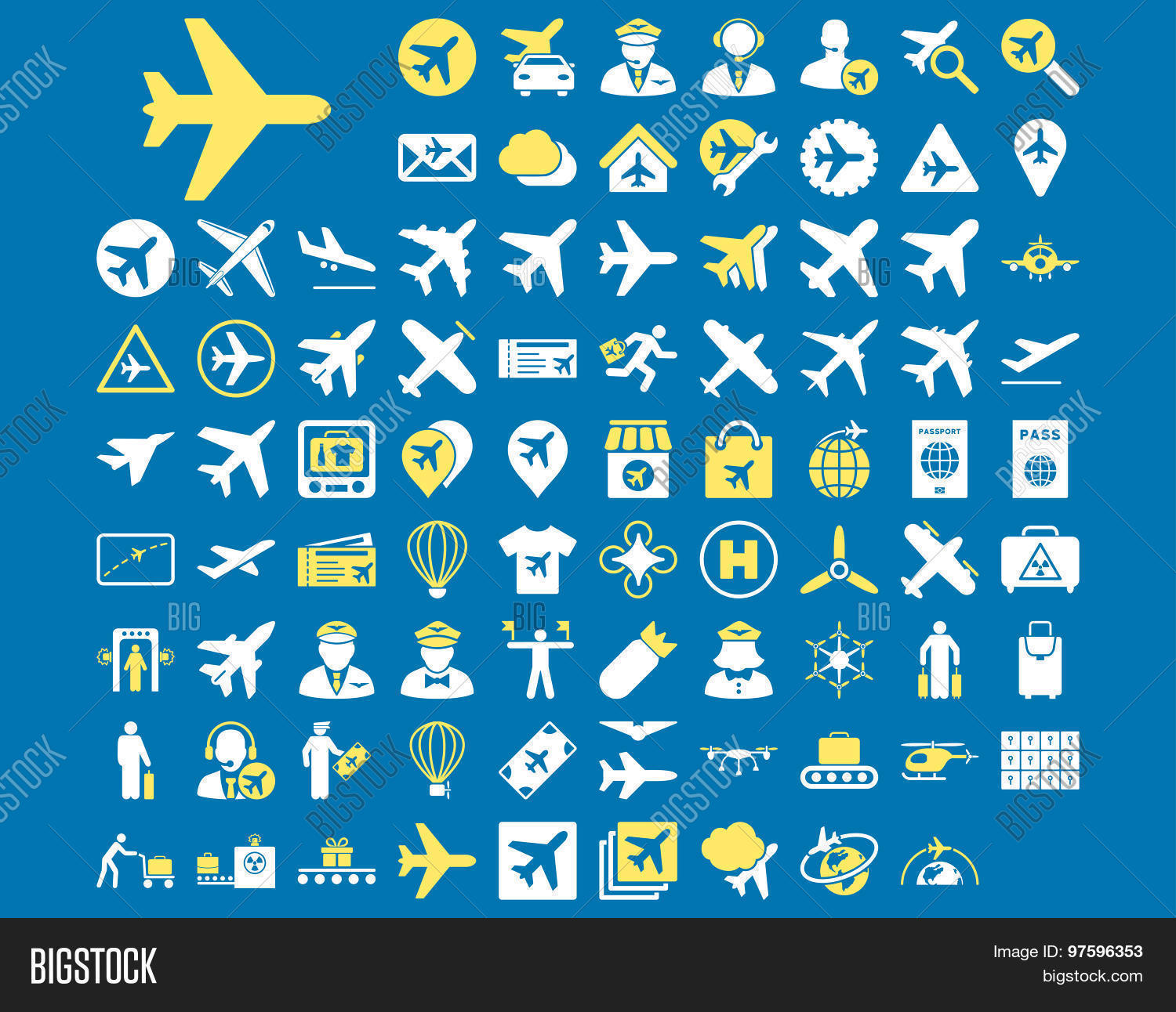 Aviation Icon Set Vector & Photo (Free Trial) | Bigstock
