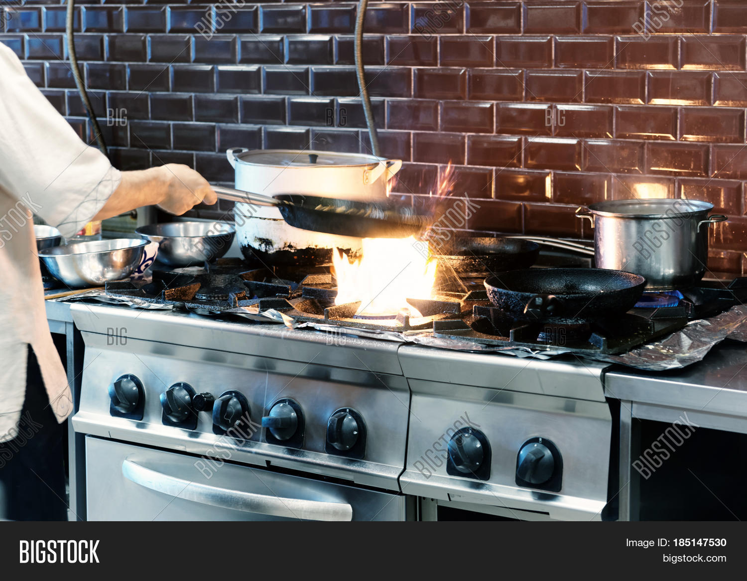 Chef Making Flambe Image & Photo (Free Trial) | Bigstock