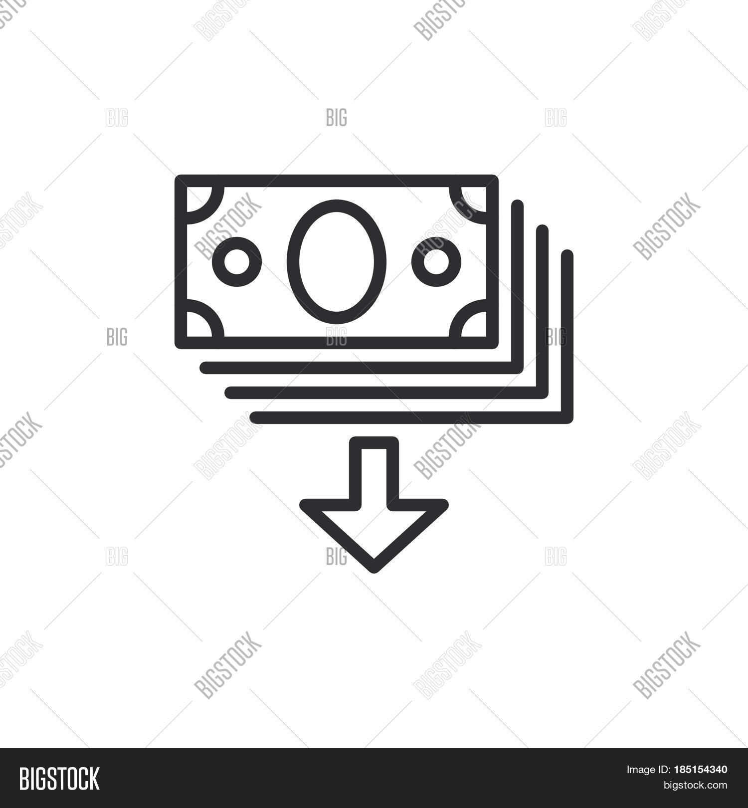 Cash Money Arrow Down Vector & Photo (Free Trial) | Bigstock