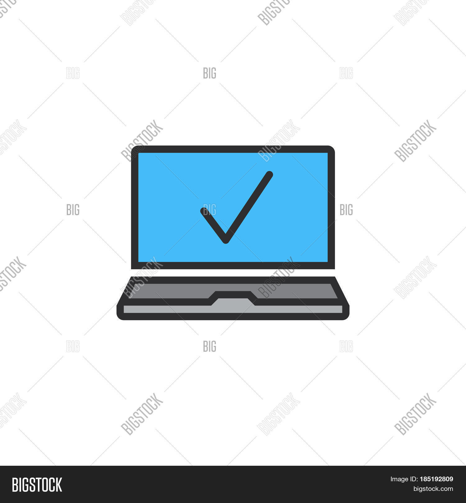 Laptop Check Mark Vector & Photo (Free Trial) | Bigstock