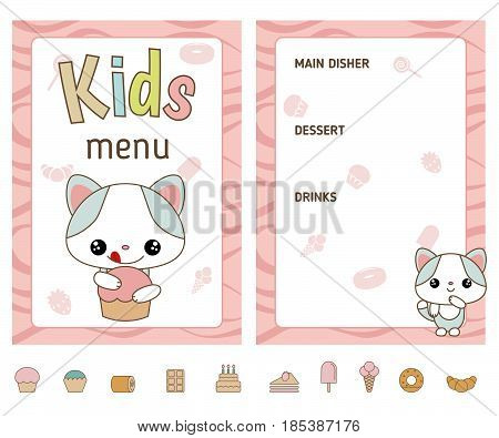 Kids Menu Card Cute Vector & Photo (Free Trial) | Bigstock