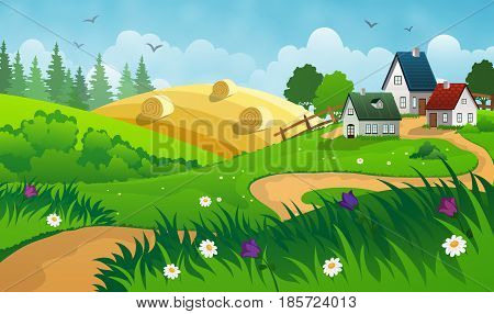 Valley Farmland Cartoon Images, Illustrations, Vectors - Valley ...