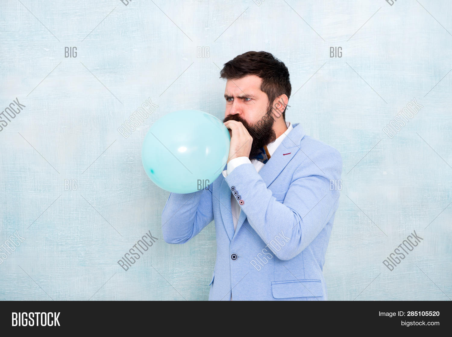 Man Inflating Blue Image & Photo (Free Trial) | Bigstock