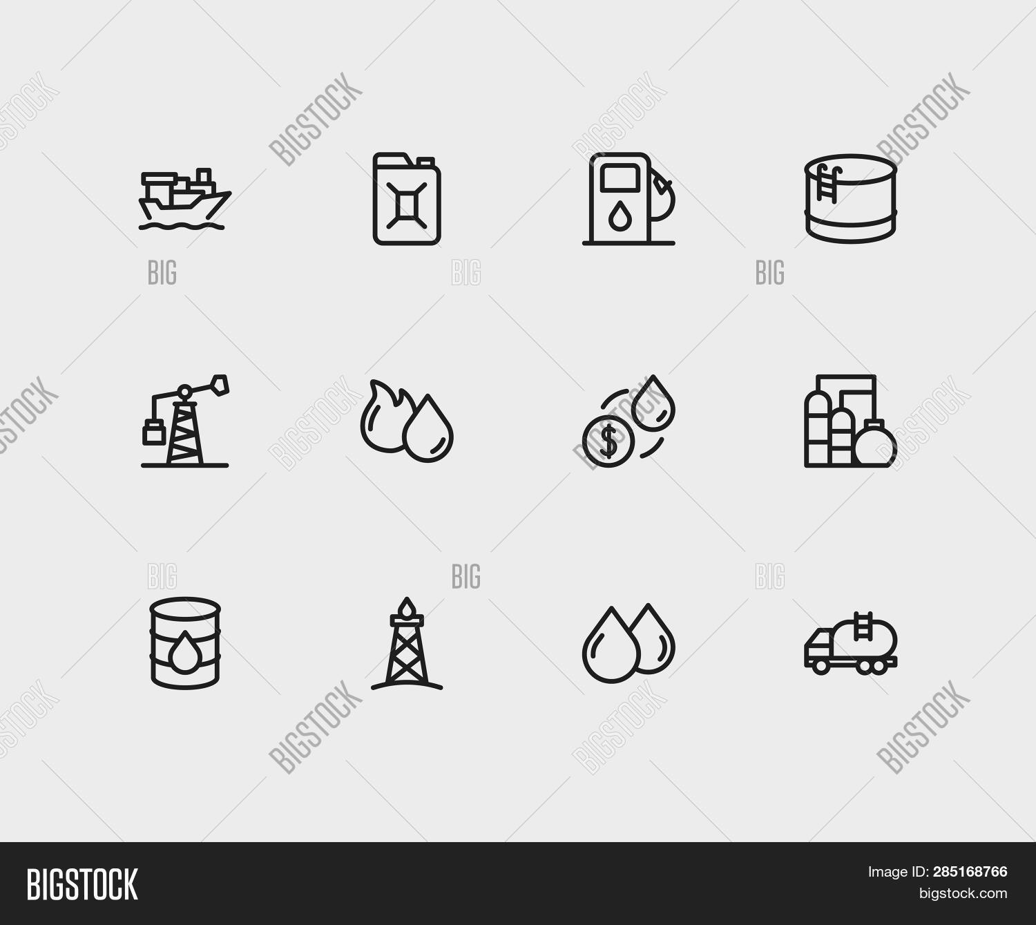 Oil Icons Set. Oil Image & Photo (Free Trial) | Bigstock