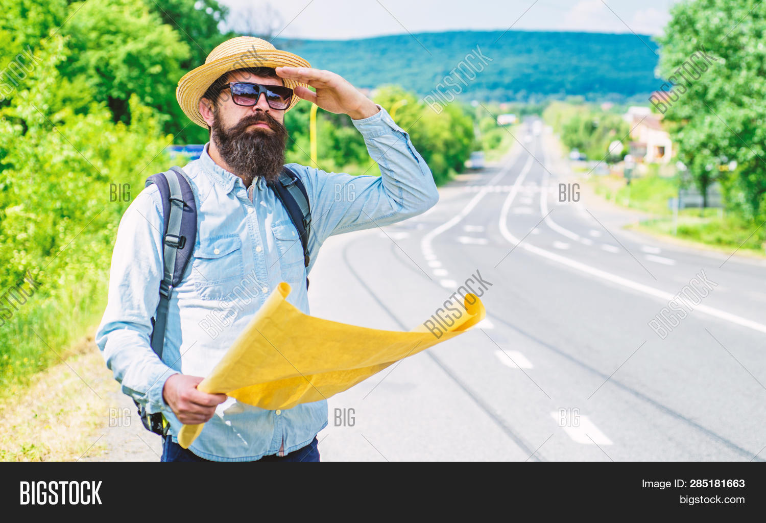 Man Road Side Map. Image & Photo (Free Trial) | Bigstock