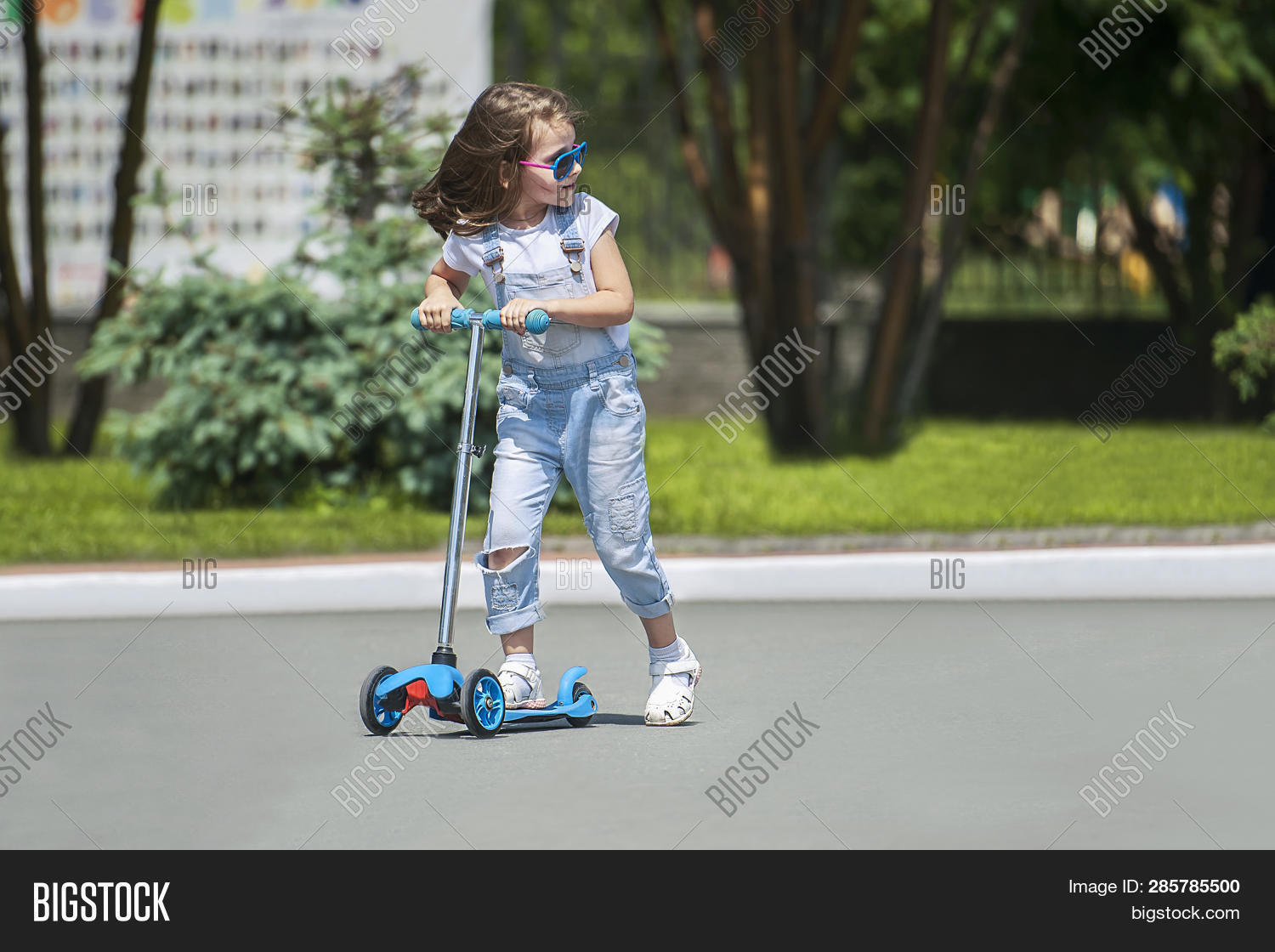 Child Riding Scooter. Image & Photo (Free Trial) | Bigstock