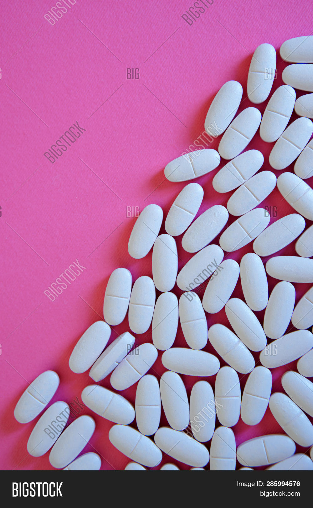 Oblong Pills On Pink Image & Photo (Free Trial) | Bigstock