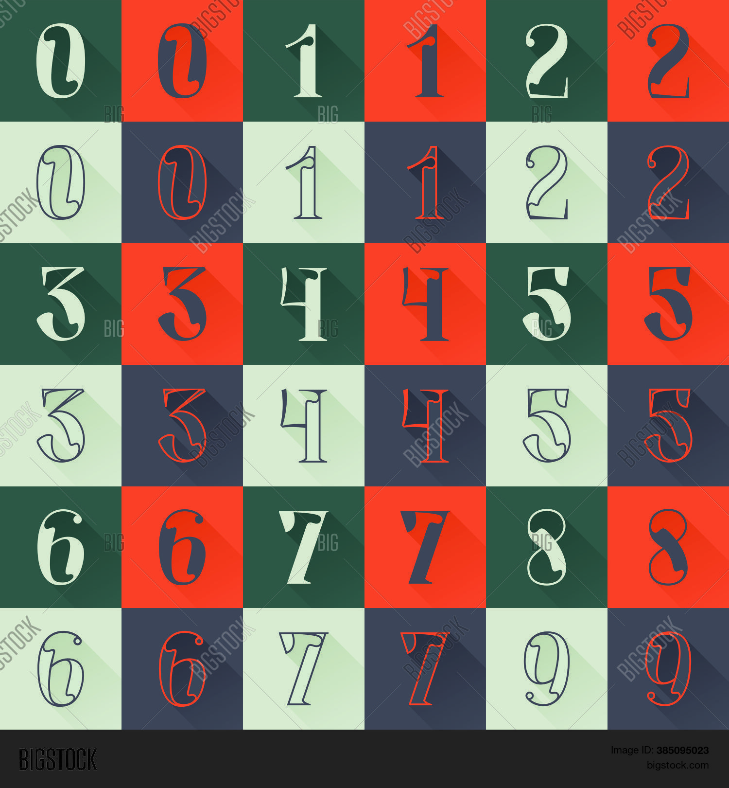 Classic Numbers Set Vector & Photo (Free Trial) | Bigstock