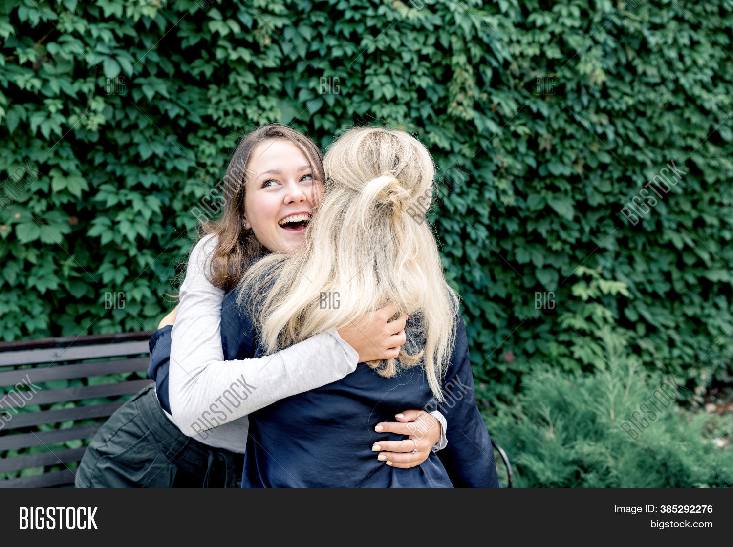 Two Friends Met Park Image & Photo (Free Trial) | Bigstock