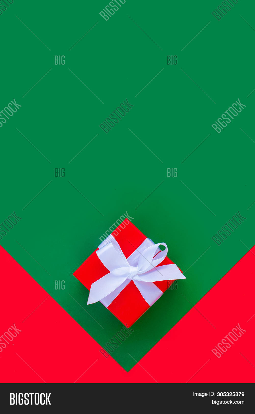 Gift Box On Red Green Image & Photo (Free Trial) | Bigstock