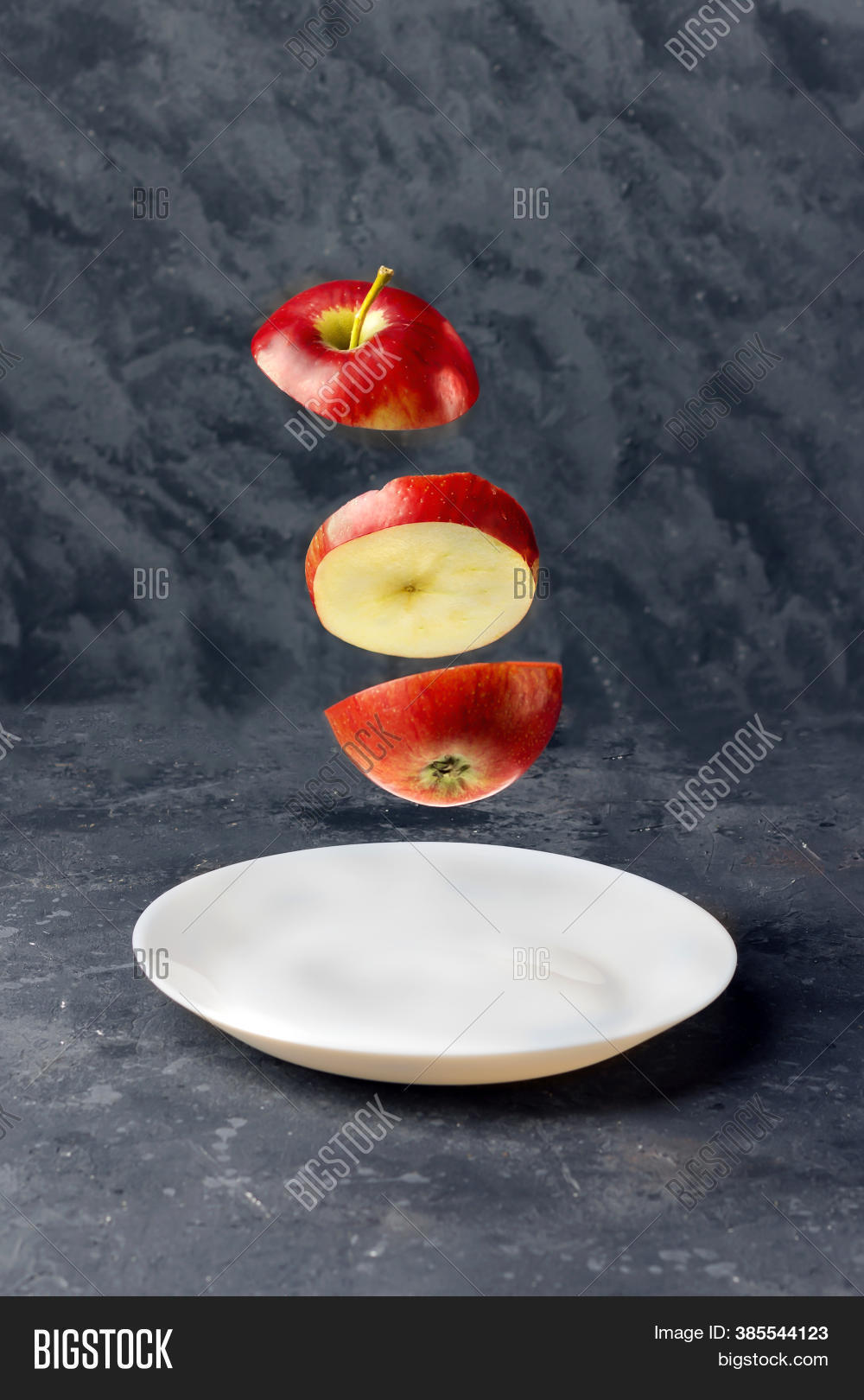 Flying Slice Red Apple Image & Photo (Free Trial) | Bigstock