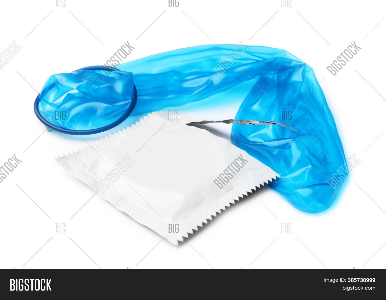 Unrolled Blue Condom Image & Photo (Free Trial) | Bigstock