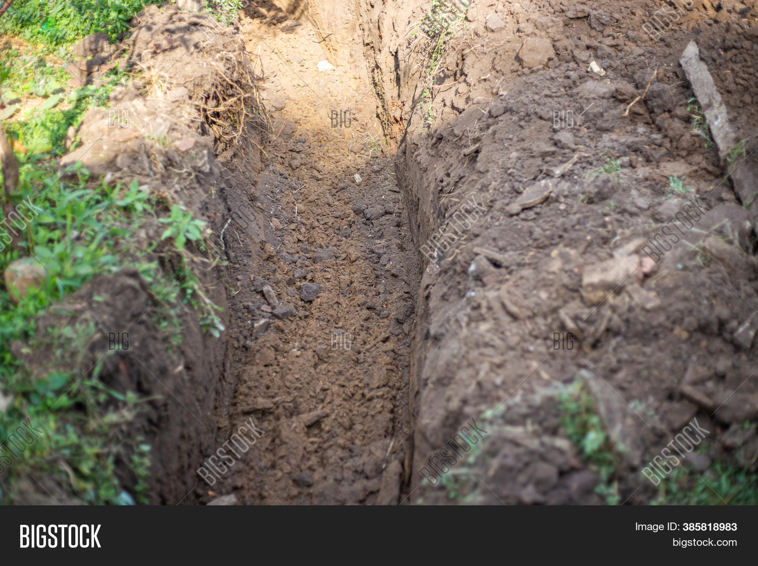 Ditch Dug By Excavator Image & Photo (Free Trial) | Bigstock