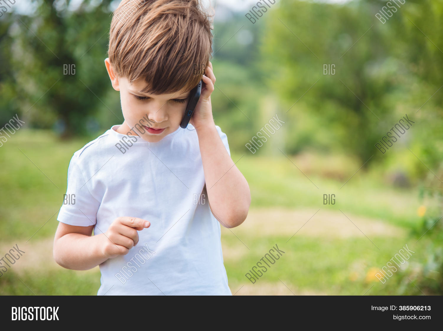 Child Speaks On Phone Image & Photo (Free Trial) | Bigstock