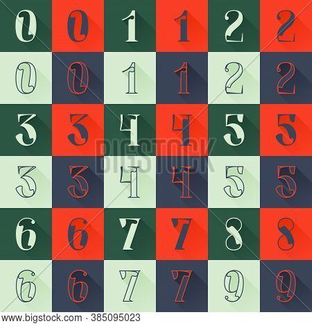 Classic Numbers Set Vector & Photo (Free Trial) | Bigstock