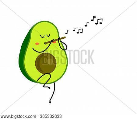 Avocado Plays Flute Vector & Photo (Free Trial) | Bigstock
