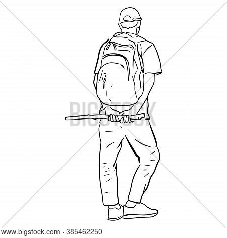 Outline Sketch Boy Vector & Photo (Free Trial) | Bigstock