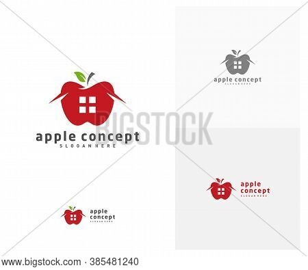 Apple House Logo Vector & Photo (Free Trial) | Bigstock