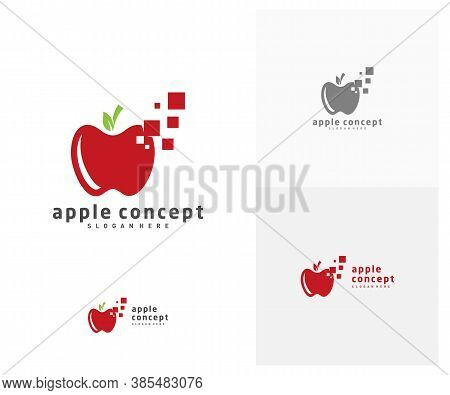 Pixel Apple Logo Vector & Photo (Free Trial) | Bigstock