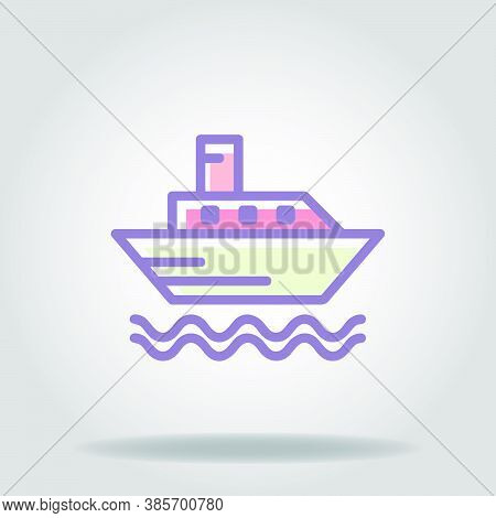 Ferry Boat Icon Logo Vector & Photo (Free Trial) | Bigstock