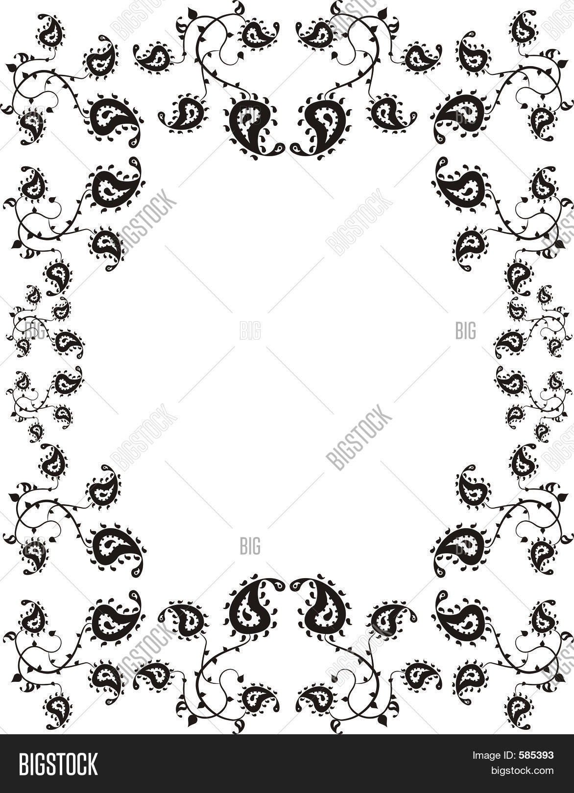 Paisley Frame Black Image & Photo (Free Trial) | Bigstock