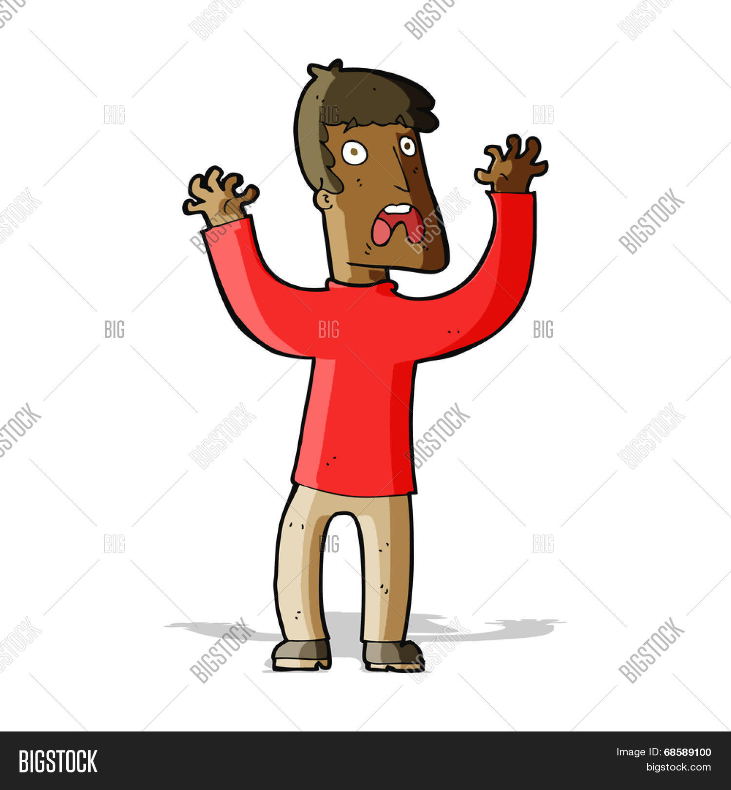 Cartoon Frightened Man Image & Photo (Free Trial) | Bigstock